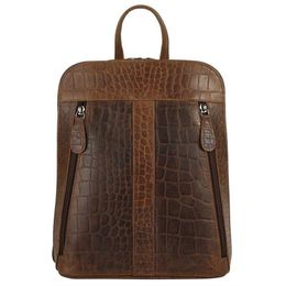 CLUTY Cityrucksack, echt Leder, braun