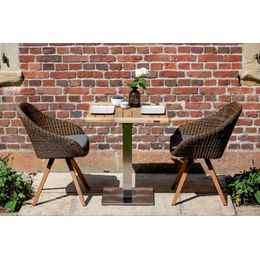 Niehoff GARDEN Gartentisch Niehoff Bistro Tisch Edelstahl Teak 68x68