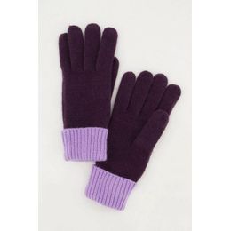 Ulla Popken Baumwollhandschuhe Handschuhe farbige Bündchen weicher Strick