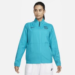 FC Barcelona Third Nike Web-Fußballjacke für Damen - Grün