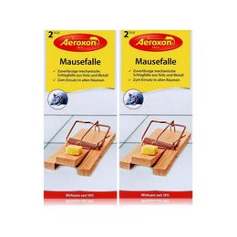 Aeroxon Insektenfalle Aeroxon Mausefalle Mäusefalle 2 Stk. Schlagfalle aus Holz und Metall (