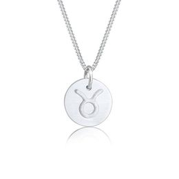 Elli Kette mit Anhänger Sternzeichen Stier Astro Symbol Matt 925 Silber, silberfarben