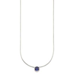 Bruno Banani Kette mit Anhänger Schmuck Geschenk Silber 925 Halsschmuck Halskette Schlangenkette Stein, mit Zirkonia (synth), Korund (synth) oder Spinell (synth), blau|silberfarben
