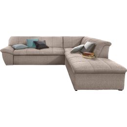 DOMO collection Ecksofa Flash, wahlweise mit Bettfunktion, beige