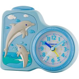 Jacques Farel Kinderwecker Delfin, ACB 712DO mit Delphinmotiv, ideal auch als Geschenk, blau