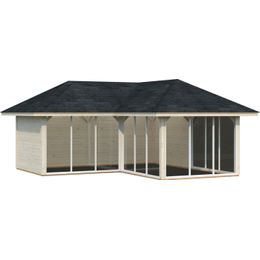 Palmako Holzpavillon Bianca 24,9 m² Set 4, mit 8 Seitenteilen, BxTxH: 588x588x323 cm, beige