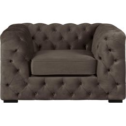 Guido Maria Kretschmer Home & Living Guido Maria Kretschmer Home&Living Chesterfield-Sessel Kalina, mit klassischer Chesterfield-Knopfheftung, sehr hochwertige Qualität, braun