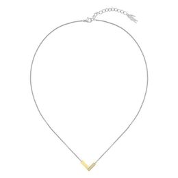 Lacoste Kette mit Anhänger Schmuck Edelstahl Halsschmuck Halskette Venezianerkette IMPRESSION, mit oder ohne Glasstein, gelb|goldfarben|silberfarben|weiß