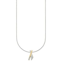 Bruno Banani Kette mit Anhänger Schmuck Geschenk Silber 925 Halsschmuck Halskette Ankerkette Kreuz, mit Zirkonia (synth), gelb|goldfarben|silberfarben|weiß