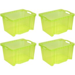 keeeper Organizer franz (Set, 4 St), Aufbewahrungsbox, 13,5 L, hochwertiger Kunststoff, grün