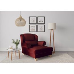Home Affaire Loveseat Loveseat Queenie (1-St), mit softem, weichem Sitzkomfort, zeitloses Design, inkl. Zierkissen, rot