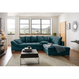 Mr. Couch Polsterecke Lollo, wahlweise mit Bettfunktion, Armlehnkissen, frei im Raum stellbar, grün