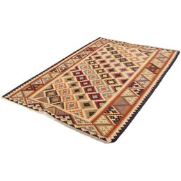 Wollteppich Kelim - Oriental - 185 x 120 cm - braun, morgenland, rechteckig, Höhe: 6 mm, Wohnzimmer, Einzelstück, braun