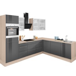 Optifit Winkelküche Bern, Stellbreite 285x225 cm, wahlweise mit E-Geräten, grau