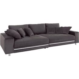 Mr. Couch Big-Sofa, wahlweise mit Kaltschaum (140kg Belastung/Sitz) und RGB-Beleuchtung, grau