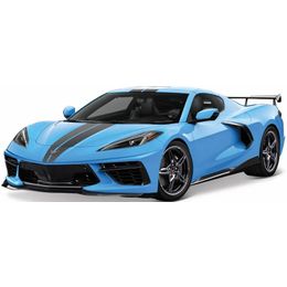 Maisto® Sammlerauto Chevrolet Corvette Stingray Coupe ´20 high Wing, Maßstab 1:18, blau|schwarz