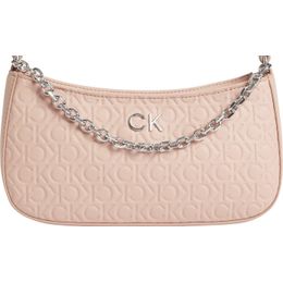 Calvin Klein Schultertasche RE-LOCK SHOULDER BAG EMB MONO, mit Allover Logo Prägung, rosa