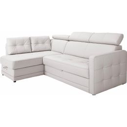 exxpo - sofa fashion Ecksofa Arles, wahlweise mit Bettfunktion und Bettkasten, weiß