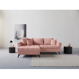 Inosign Ecksofa Lörby, Belastbarkeit bis 140kg pro Sitzplatz, auch mit Aqua clean-Bezug, rosa