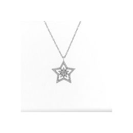 Smart Jewel Kette mit Anhänger Stern mit Zirkonia Steinen, Silber 925, weiß