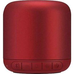 Hama Bluetooth® Lautsprecher "Drum 2.0" (3,5 W Robustes Aluminiumgehäuse) Bluetooth-Lautsprecher (A2DP Bluetooth, AVRCP Bluetooth, HFP, Integrierte Freisprecheinrichtung), rot