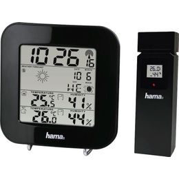 Hama Wetterstation "EWS-200", Schwarz Mit Funk-Außensensor Wetterstation, schwarz