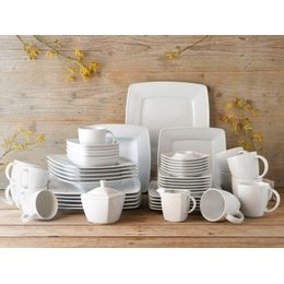 Creatable Kombiservice Geschirr-Set VICTORIA (50-tlg), 6 Personen, Porzellan, Service, weiß, 50 Teile, für 6 Personen, weiß