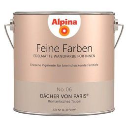 Alpina Wand- und Deckenfarbe Feine Farben No. 06 Dächer von Paris®, Romantisches Graubraun, edelmatt, 2,5 Liter, braun|grau