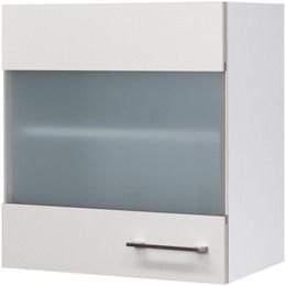 Flex-Well Glashängeschrank Kopenhagen (B x H x T) 50 x 54,8 x 32 cm, mit Stollenglastüren, grau|weiß