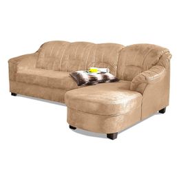 Home Affaire Ecksofa Budapest L-Form, wahlweise mit Bettfunktion, mit Recamiere oder Ottomane, beige