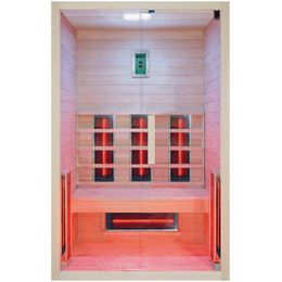 RORO Sauna & Spa Infrarotkabine ABN H732, BxTxH: 131 x 102 x 198 cm, 45 mm, Fronteinstieg, inkl Fußboden und Steuergerät, beige