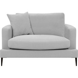 LEONIQUE Sessel Cozy Loungesessel, mit Metallbeinen und Zierkissen, grau