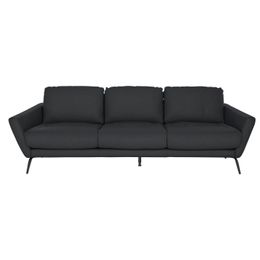 W.Schillig Big-Sofa softy, mit dekorativer Heftung im Sitz, Füße schwarz pulverbeschichtet, schwarz
