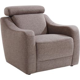 exxpo - sofa fashion Sessel Happy, inklusive Kopf- bzw. Rückenverstellung, braun