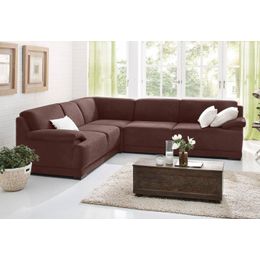 Home Affaire Ecksofa Telos, mit Boxspring-Federung und in 3 Qualitäten, braun