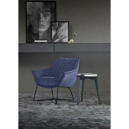 furninova Loungesessel Egon Quilt, bequemer Loungesessel mit attraktiven Dekornähten, blau