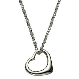 Firetti Kette mit Anhänger Schmuck Geschenk Silber 925 Halsschmuck Halskette Ankerkette Herz, silberfarben