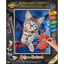 Schipper Malen nach Zahlen Meisterklasse Klassiker - Katze im Rucksack, Made in Germany, bunt