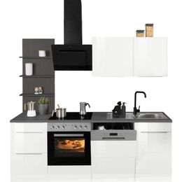 Kochstation Küchenzeile KS-Brindisi, mit E-Geräten, Breite 220 cm, weiß