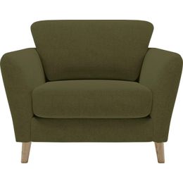 Home Affaire Sessel MARSEILLE Polstersessel, mit Massivholzbeinen aus Eiche, verschiedene Bezüge und Farbvarianten, grün