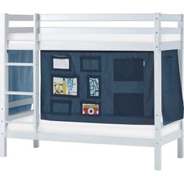 Hoppekids Etagenbett ECO Dream, Stockbett weiß massiv - Zubehör wählbar, blau