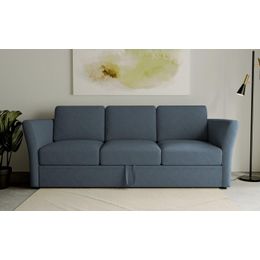 Home Affaire 3-Sitzer Lavars, mit Bettfunktion, in zwei verschiedenen Bezugsqualitäten, blau