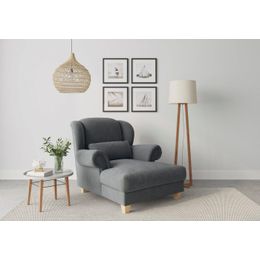 Home Affaire Loveseat Loveseat Queenie (1-St), mit softem, weichem Sitzkomfort, zeitloses Design, inkl. Zierkissen, grau