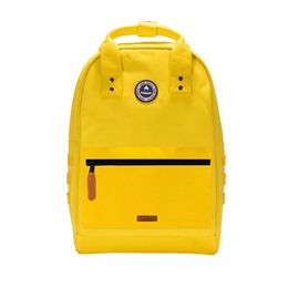 CABAIA Tagesrucksack Old School M Recycled (3-tlg), Cityrucksack mit austauschbaren Vordertaschen, gelb