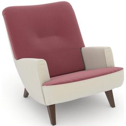 Max Winzer® Loungesessel build-a-chair Borano, im Retrolook, zum Selbstgestalten, rosa
