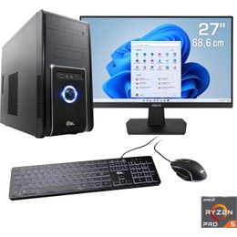 CSL Sprint V28137 Gaming-PC-Komplettsystem (27", AMD Ryzen 5 PRO 4650G, AMD Radeon Graphics, 16 GB RAM, 1000 GB SSD), schwarz