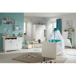 Roba® Babyzimmer-Komplettset Nordic, weiß, (Set, 3-St., Kinderbett, Wickelkommode, Kleiderschrank), Kinderbett, Wickelkommode und 3-trg. Kleiderschrank; Made in Europe, weiß