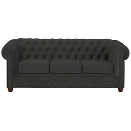 Home Affaire Chesterfield-Sofa New Castle, mit hochwertiger Knopfheftung in Chesterfield-Design, B/T/H: 203/86/72, grau