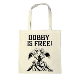 logoshirt Schultertasche Harry Potter - Dobby Is Free, mit Dobby-Print, beige