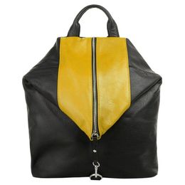 CLUTY Cityrucksack, echt Leder, Made in Italy, gelb